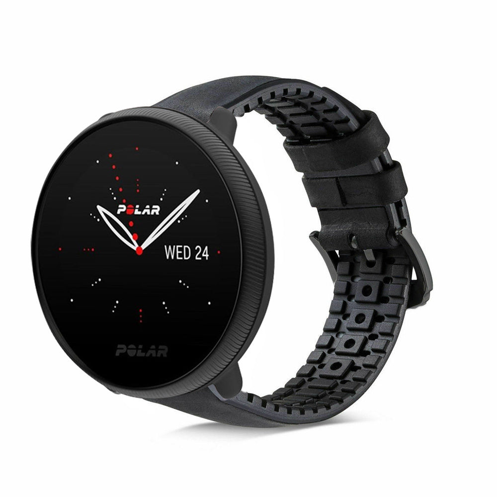 Polar Ignite 2 Silicone/Leather Strap (Black)
